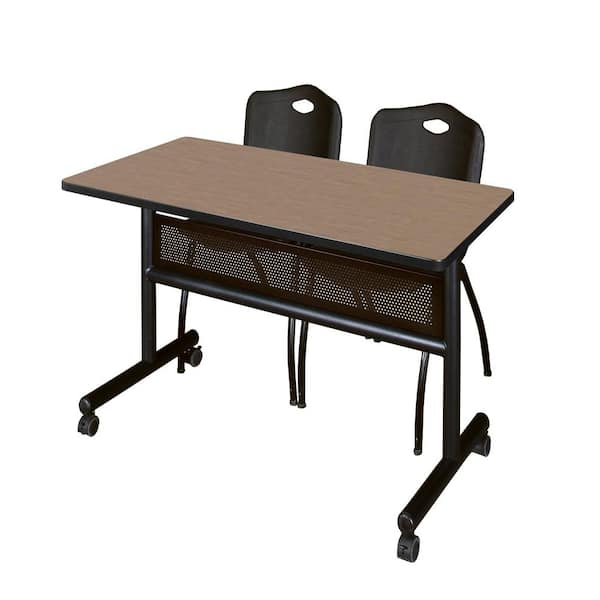 Regency Kobe 48 in x 24 in. Noble Oak Flip-Top Privacy Nesting Table ...
