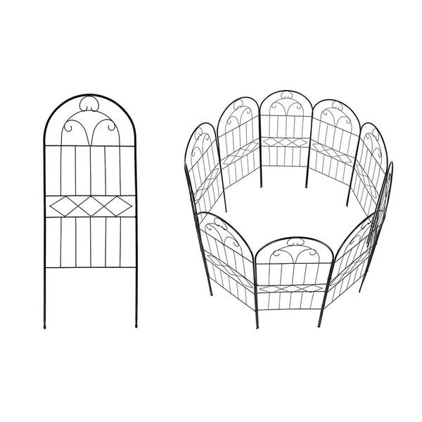 Phewnyzo 36 in. Metal Garden Fence 10-Pack Rustproof Wire Animal ...