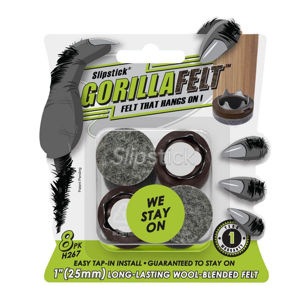 Gorilla Floor Protection GorillaFelt 1 in. Tap in Felt Pads 8-Pack H267 ...