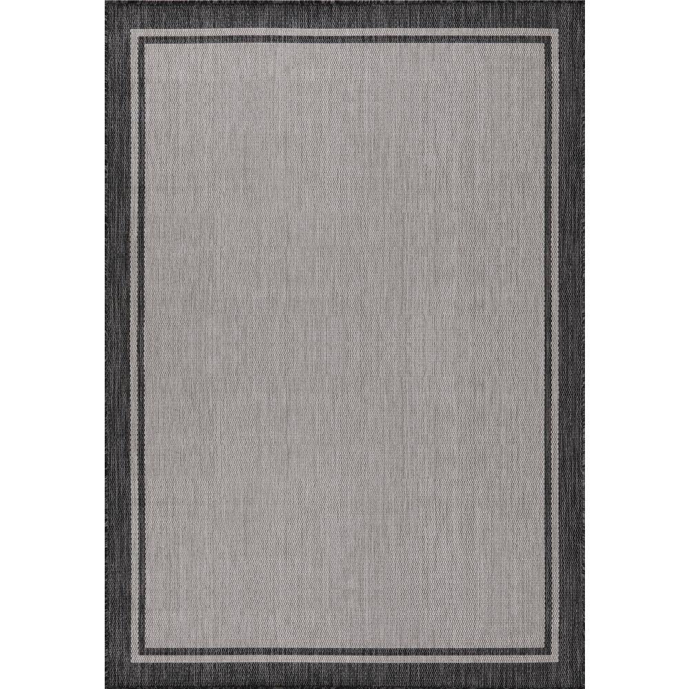 CAMILSON Hawaii Grey/Black 5 ft. x 7 ft. Bordered Indoor/Outdoor Area ...