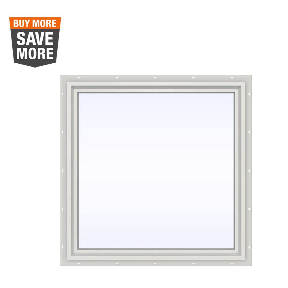 JELD-WEN 35.5 in. x 35.5 in. V-4500 Series White Vinyl Picture Window w ...
