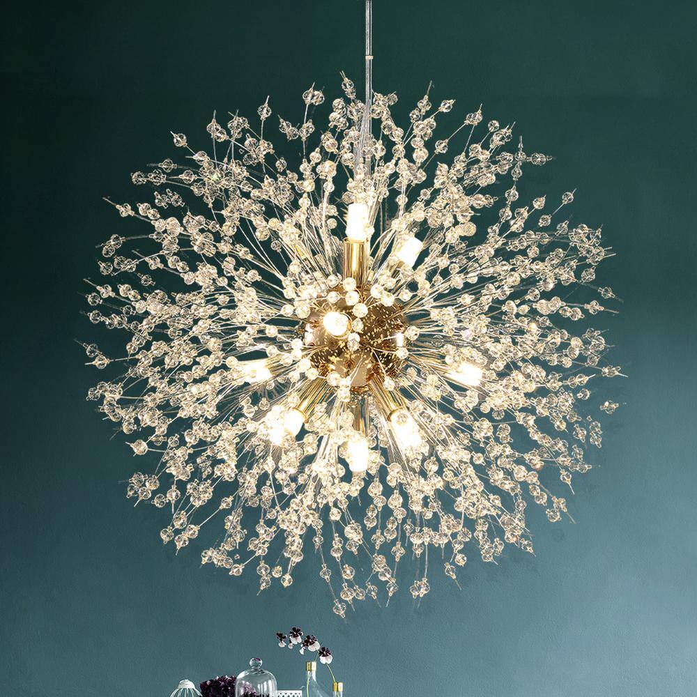 EDISLIVE Calzada Decor 12-Light Gold Dandelion Firework Chandelier ...