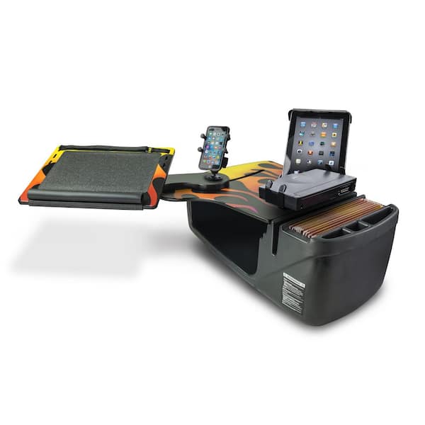 AutoExec Reach Desk Front Seat Hot Rod Orange Flames with Printer Stand ...
