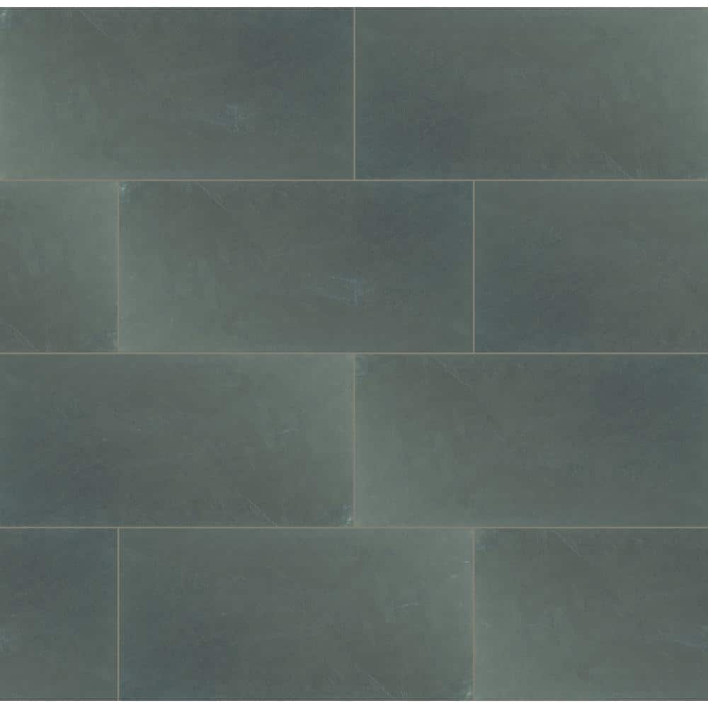 MSI Take Home Tile Sample - Montauk Blue 12 in. x 24 in. Gauged Slate ...
