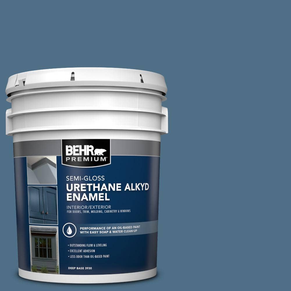 BEHR PREMIUM 5 gal. #S500-6 Shipyard Urethane Alkyd Semi-Gloss Enamel ...