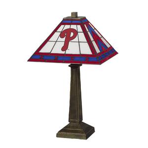 The Memory Company MLB 23 in. Antique Bronze Stained Glass Mission Lamp ...
