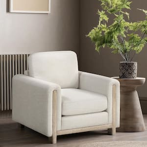 Lazzara Yarrow Beige Textured Fabric Swivel Arm Chair 1299BEG-1 - The ...