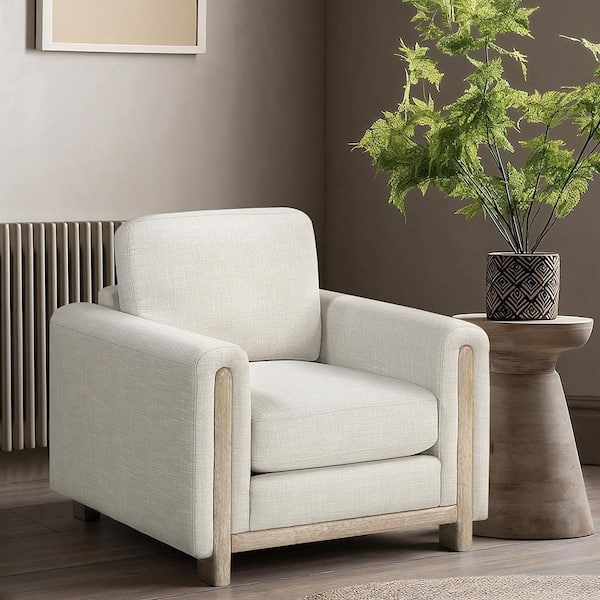 Lazzara Broadway Textured Upholstery Beige Arm Chair 9756BE-1 - The ...