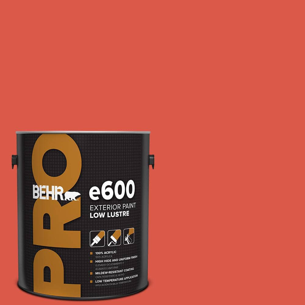 BEHR PRO 1 gal. #180B-6 Fiery Red Low Luster Exterior Paint PR62301 ...