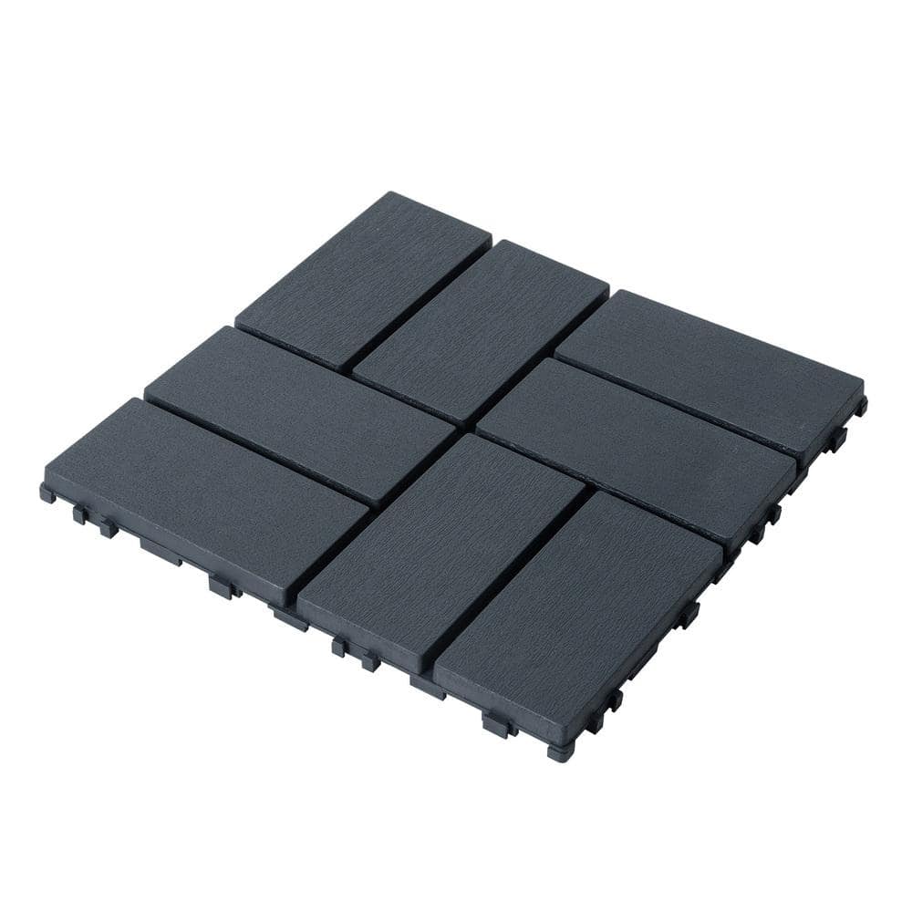 Amucolo 12 in. x 12 in. Waterproof Composite Interlocking Deck Tiles in ...