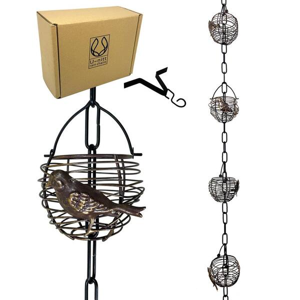 U-nitt 8.5 ft. Nature Bird Nest Rain Chain 8226BD - The Home Depot