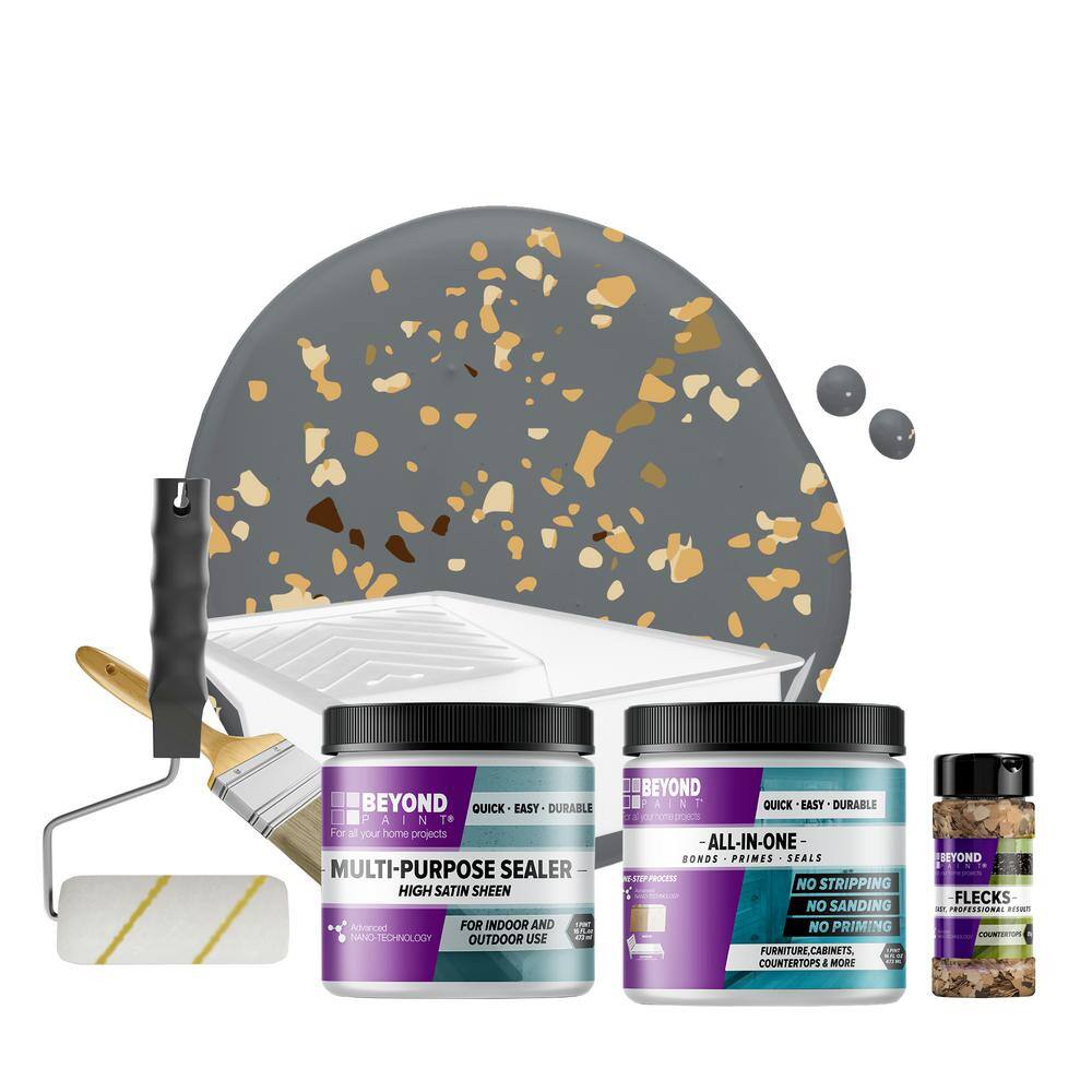 Reviews for BEYOND PAINT Pewter Countertop Kit with Autumn Flecks | Pg ...