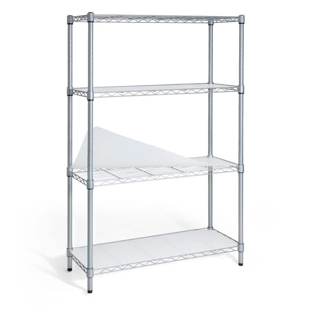 CAPHAUS Grey 4-Tier Adjustable Height Welded Steel Garage Storage ...