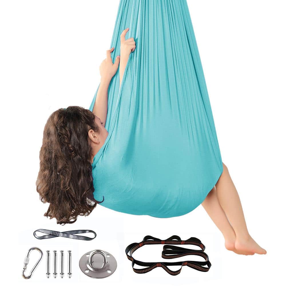 Wellco 59 in. x 110 in. Sensory Swing for Kids Portable Hammock Chair ...