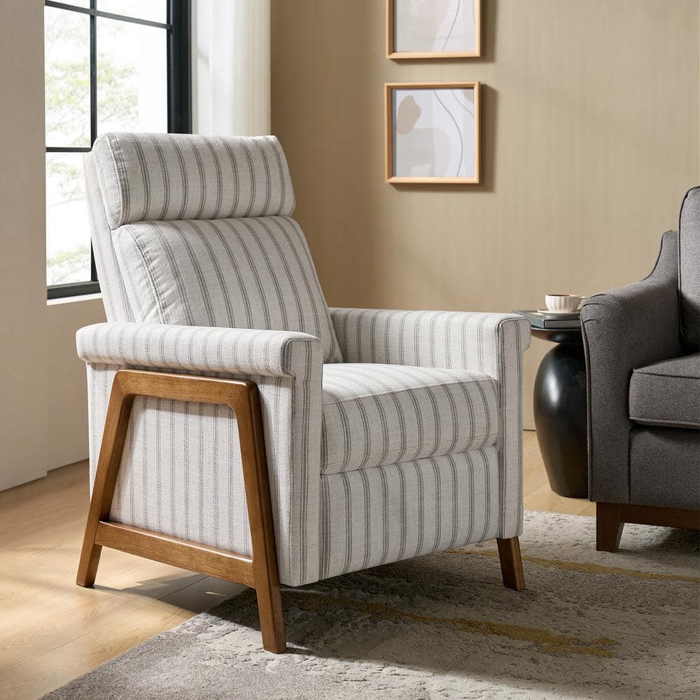 JAYDEN CREATION Amsi Stripe 29 in. W Modern Power Recliner with Type-C ...