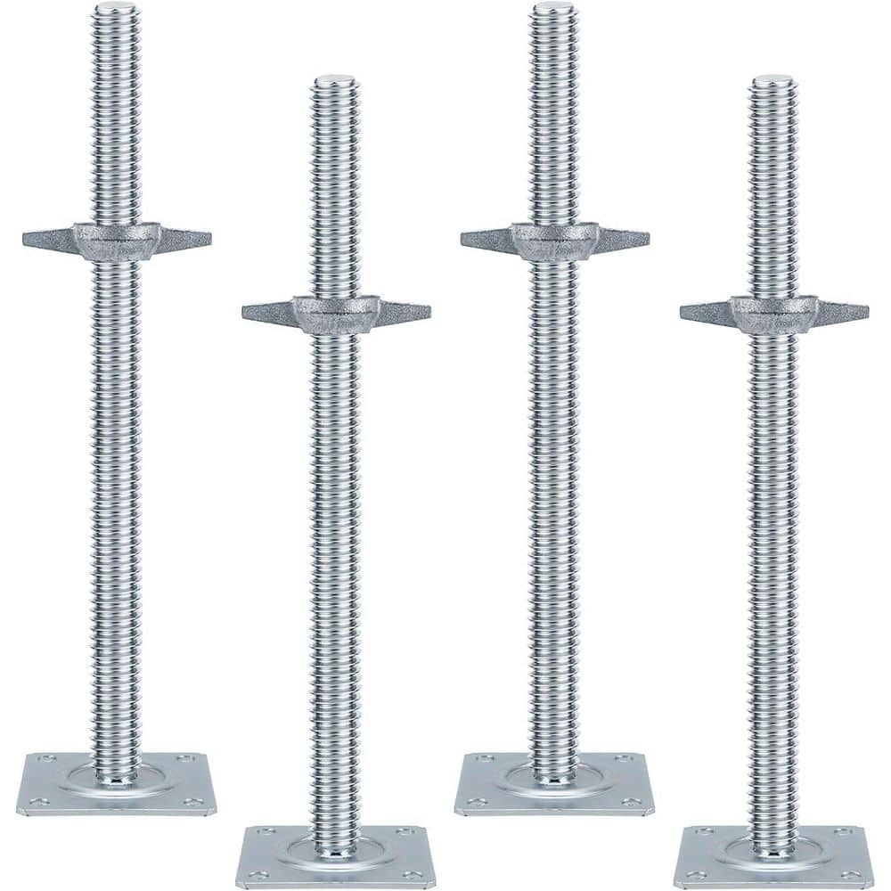 KIWDZFU 4 Pack Solid Galvanized 18 Threaded Rod Scaffolding Feet ...