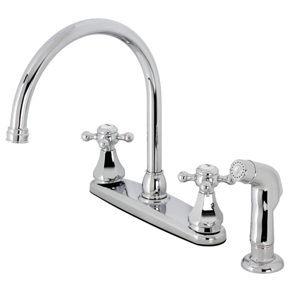 Kingston Brass Metropolitan Double Handle Deck Mount Standard Kitchen ...