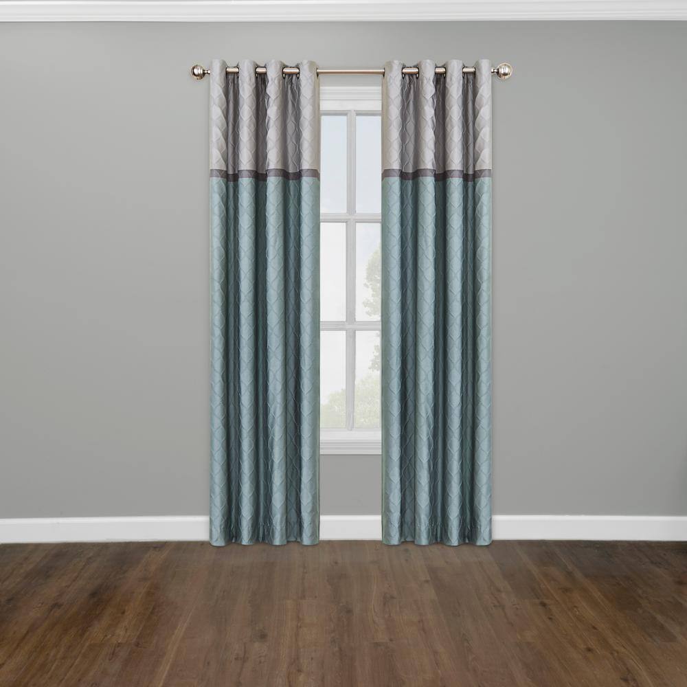 Eclipse Arno Thermalayer Blue Polyester Color Block 52 in. W x 63 in. L ...