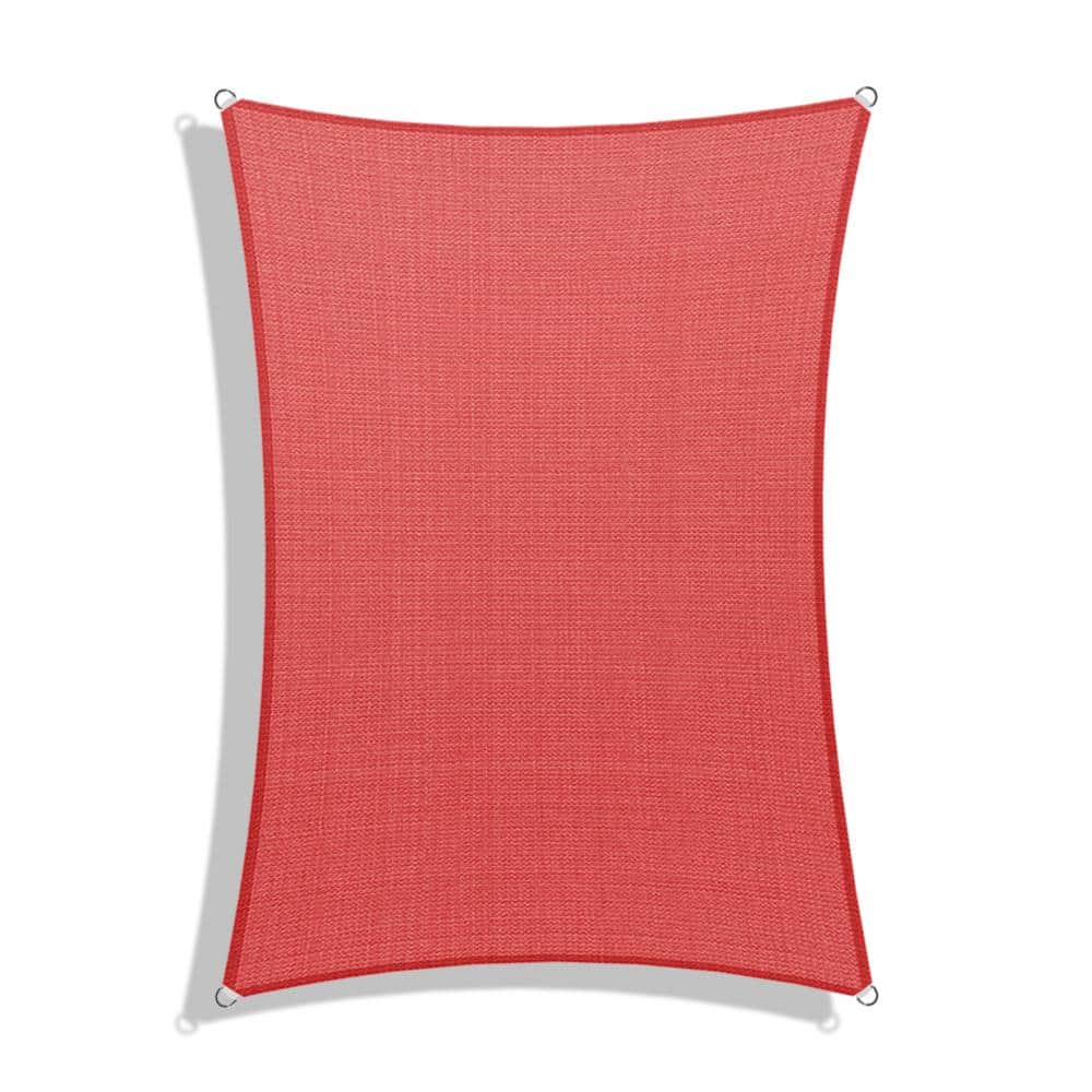 BANSA ROSE 8 ft. x 12 ft. Red Rectangle Heavy Weight Sun Shade Sail ...