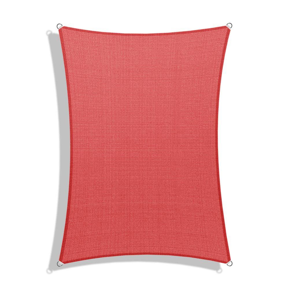 BANSA ROSE 10 ft. x 10 ft. Red Square Heavy Weight Sun Shade Sail with ...
