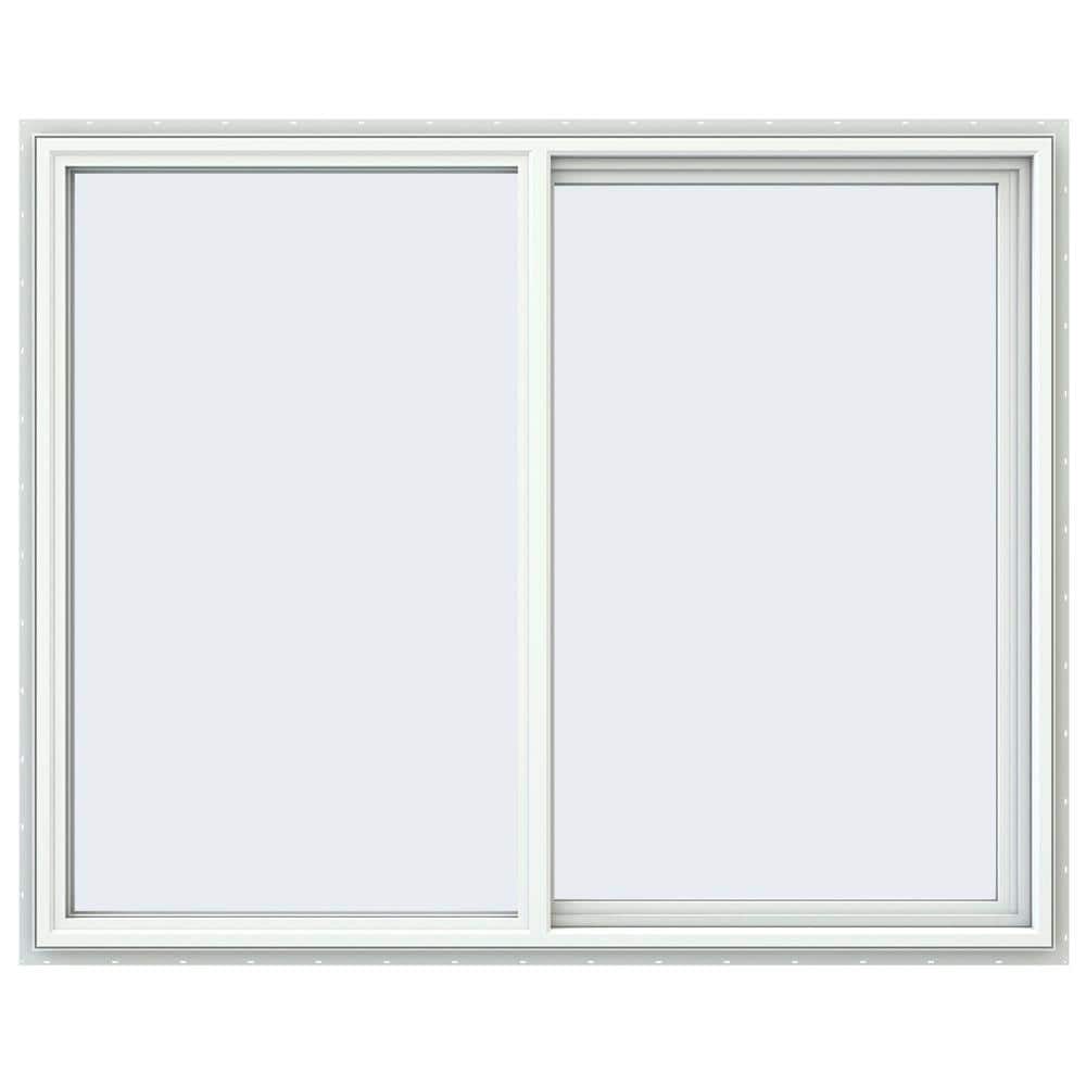 JELD-WEN 59.5 in. x 47.5 in. V-4500 Series White Vinyl Right-Handed ...