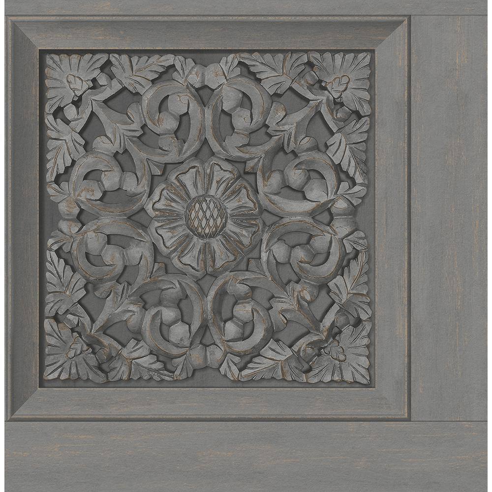 Fine Decor Albie Dark Grey Carved Panel Wallpaper Sample FD43274SAM ...