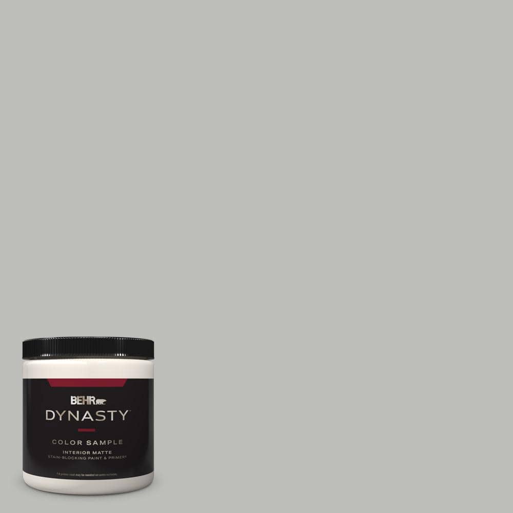 BEHR DYNASTY 8 oz. #PPU24-17 Hailstorm Gray Matte Stain-Blocking ...