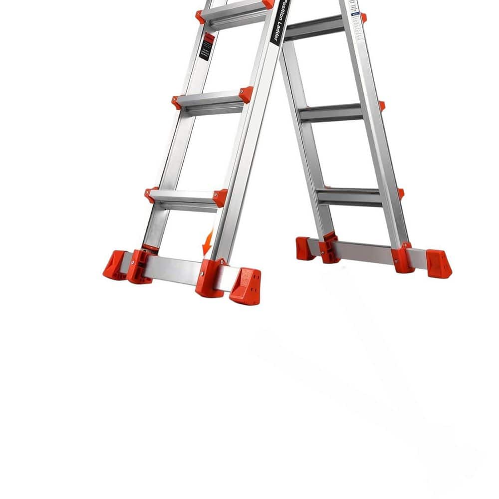 KIWDZFU Frame 4 Step Extension Ladder Reach 14 ft. Telescoping Aluminum ...