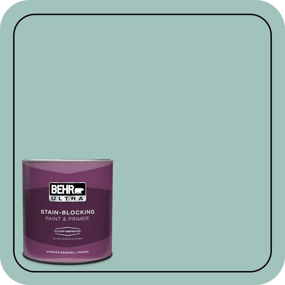 BEHR ULTRA 1 qt. #MQ6-36 Cascade Green Extra Durable Eggshell Enamel ...