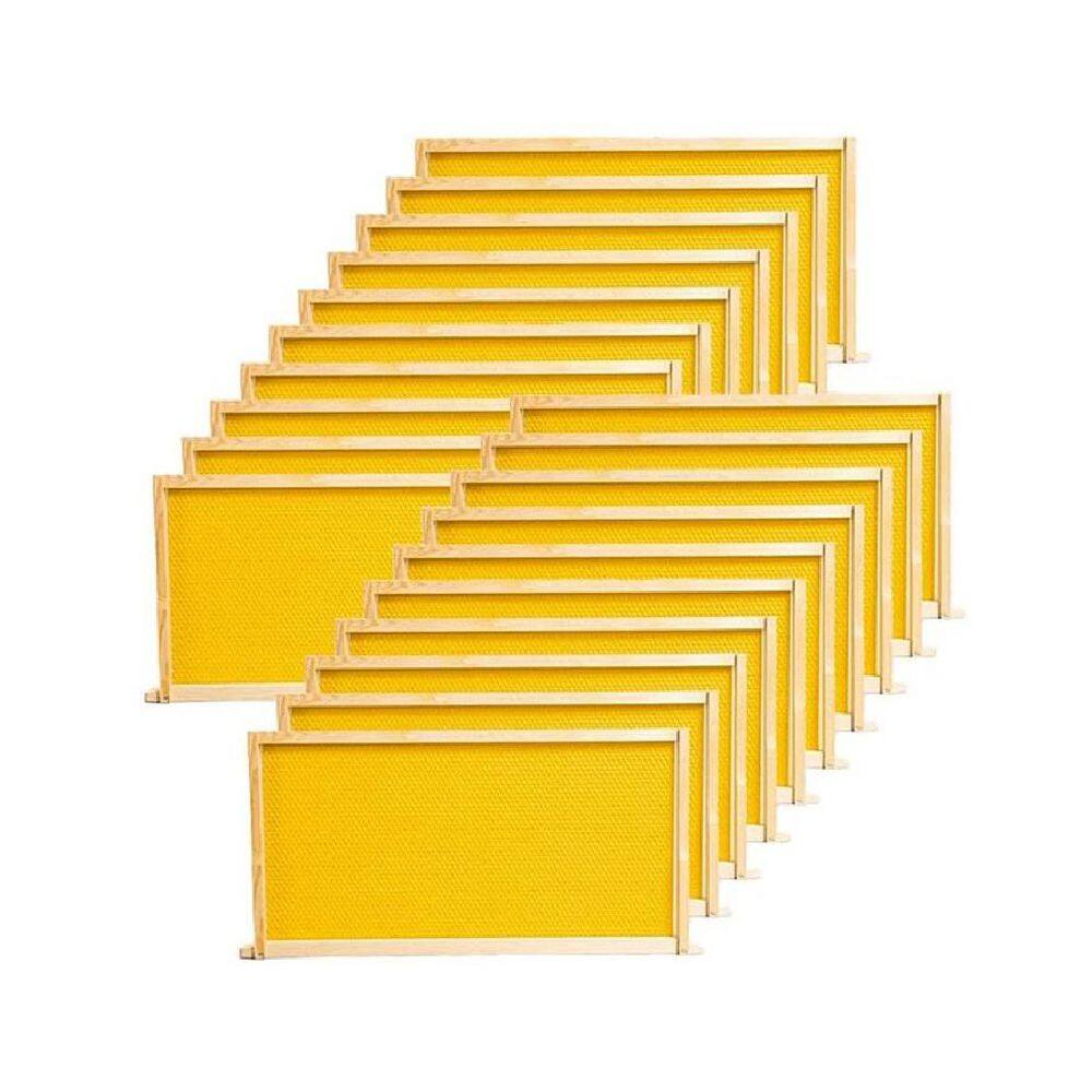 KIWDZFU Bee Hive Frame with Waxed Foundation Sheet Unassembled Beehive ...