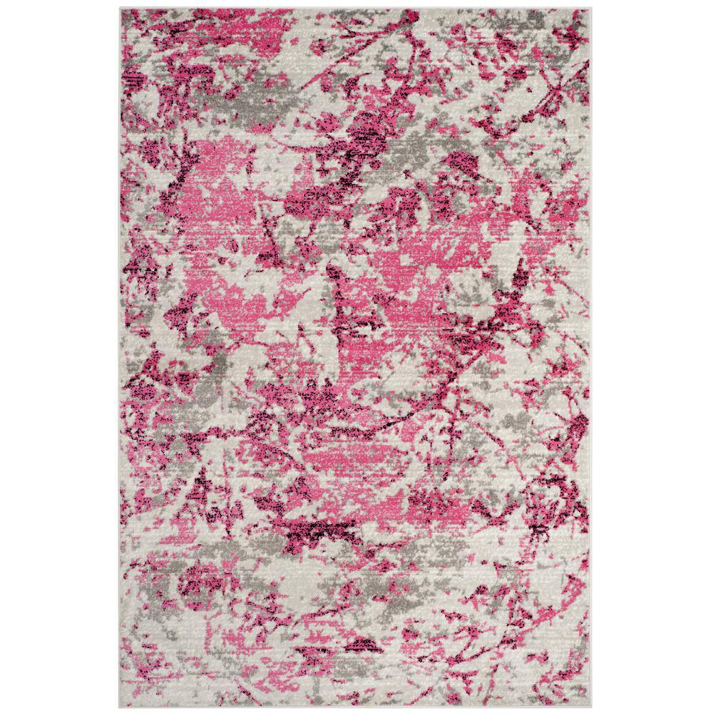SAFAVIEH Skyler Pink/Ivory 6 ft. x 9 ft. Abstract Area Rug SKY186N-6 ...