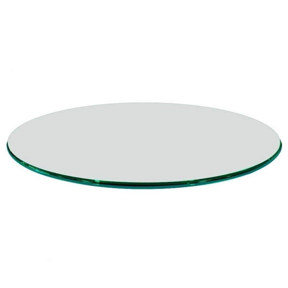 Fab Glass and Mirror 46 in. Clear Round Glass Table Top, 1/2 in ...