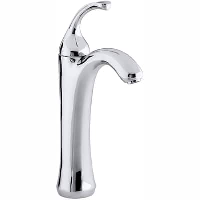 KOHLER Forte Single Hole Single-Handle Low-Arc Water-Saving Bathroom Faucet in Brushed Chrome K ...