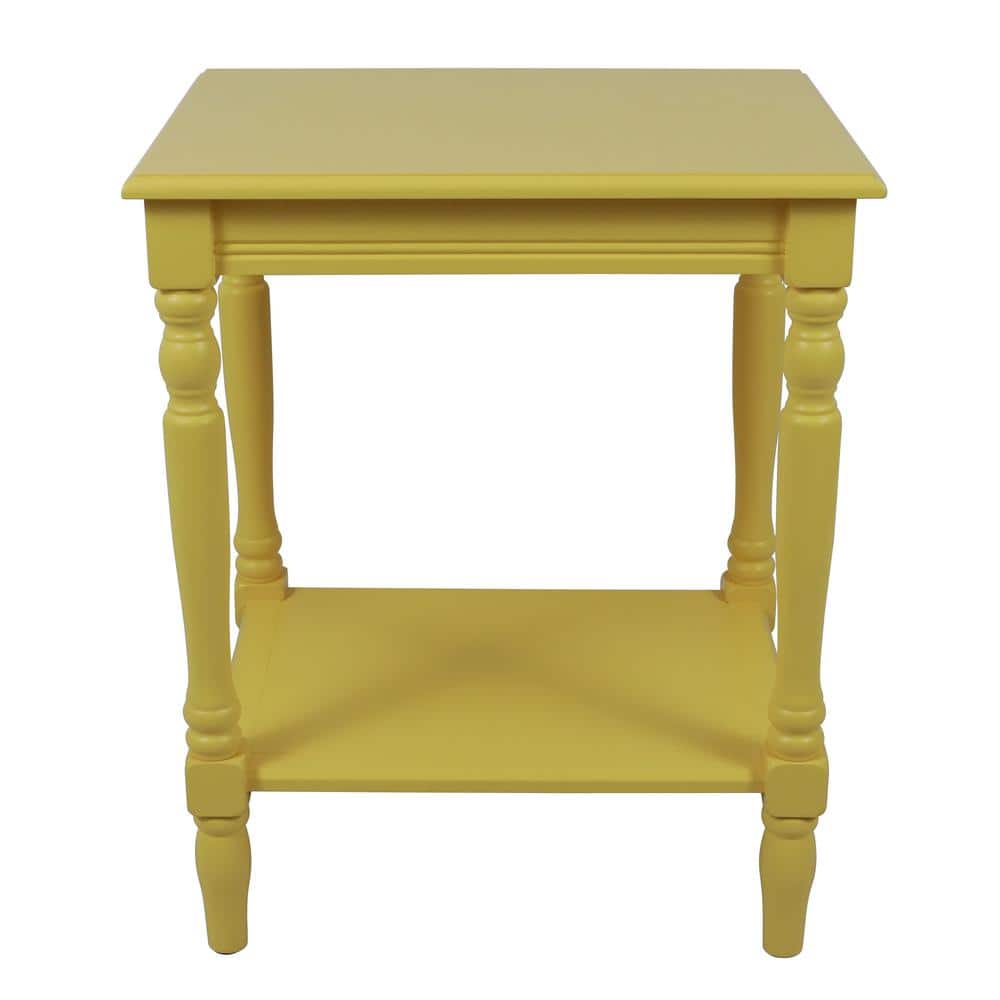 Decor Therapy Simplify 24" Wood End Table, Soft Yellow Finish FR11046 ...