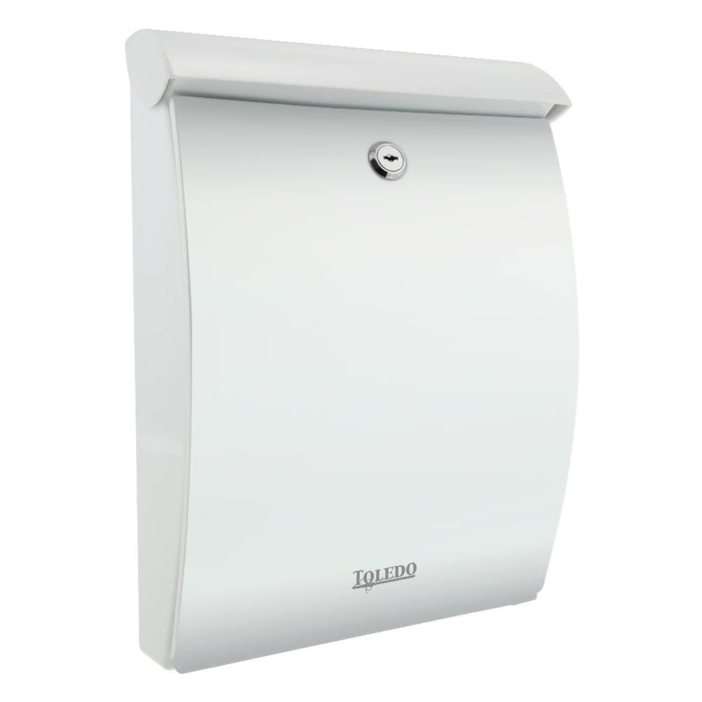 TOLEDO White Plastic Wall Mount Mailbox of 534 in. TMB04W - The Home Depot