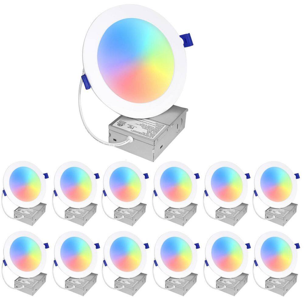 KOAOEIRS 6 in. Ultra-Thin Smart 1320-Lumen Integrated LED Recessed ...