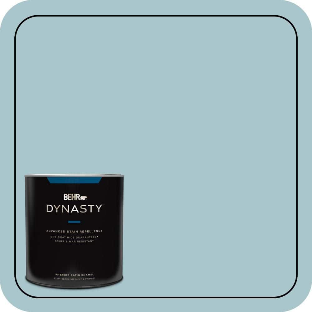 BEHR DYNASTY 1 qt. #S450-3 Spring Storm One-Coat Hide Satin Enamel ...