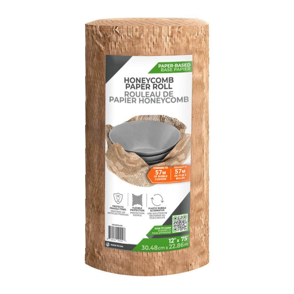 Pratt Retail Specialties 12 in. x 75 ft. HoneyComb Paper Cushion ...