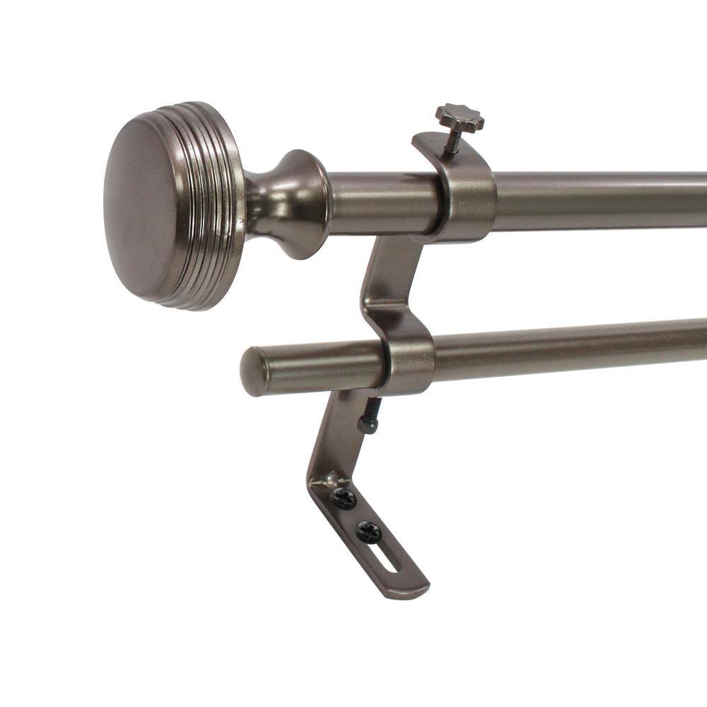 Montevilla Knob 48 in. - 86 in. Adjustable Double Curtain Rod 5/8 in ...