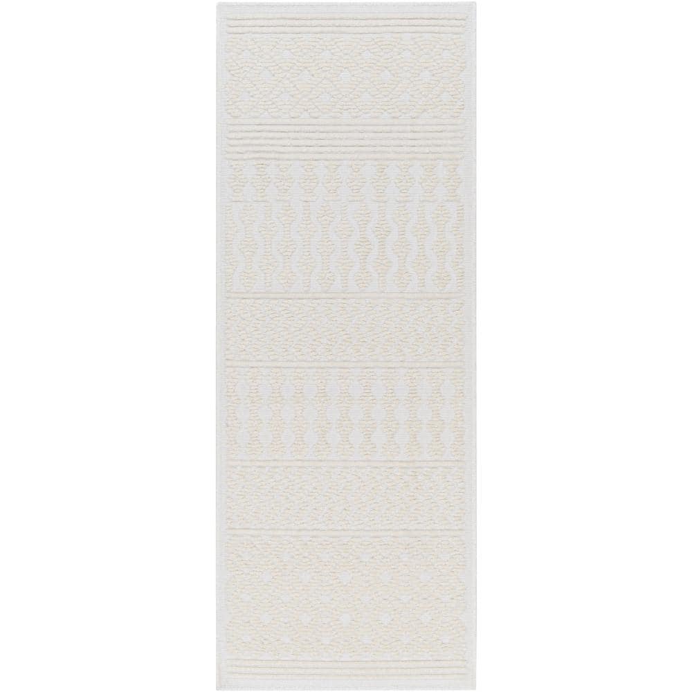 Livabliss Lyna Cream Bohemian 3 ft. x 7 ft. Machine-Washable Indoor ...