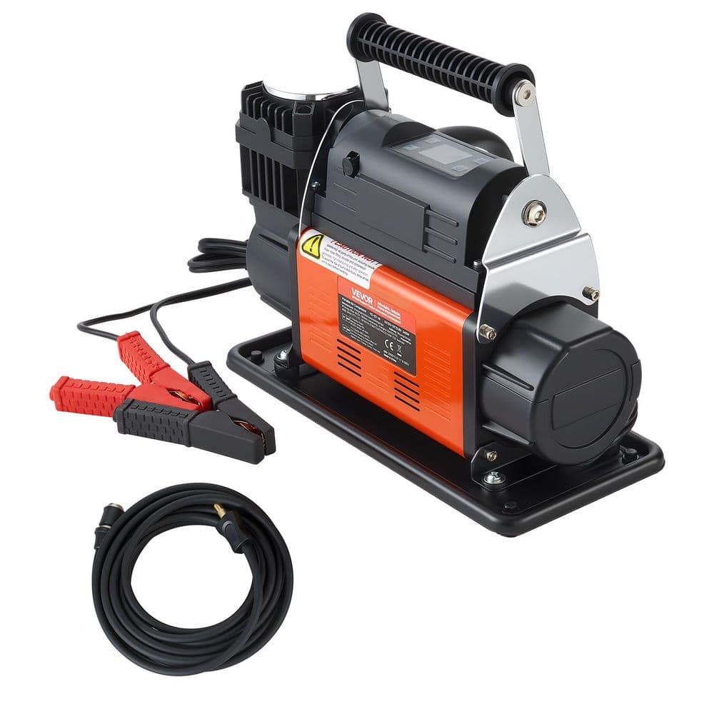VEVOR 12V Heavy Duty Air Compressor, Auto-Stop Tire Inflator, 7.14 CFM ...