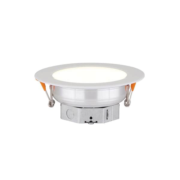 AMAX LIGHTING Round Slim Disk 4 in. White Warm White New Construction ...