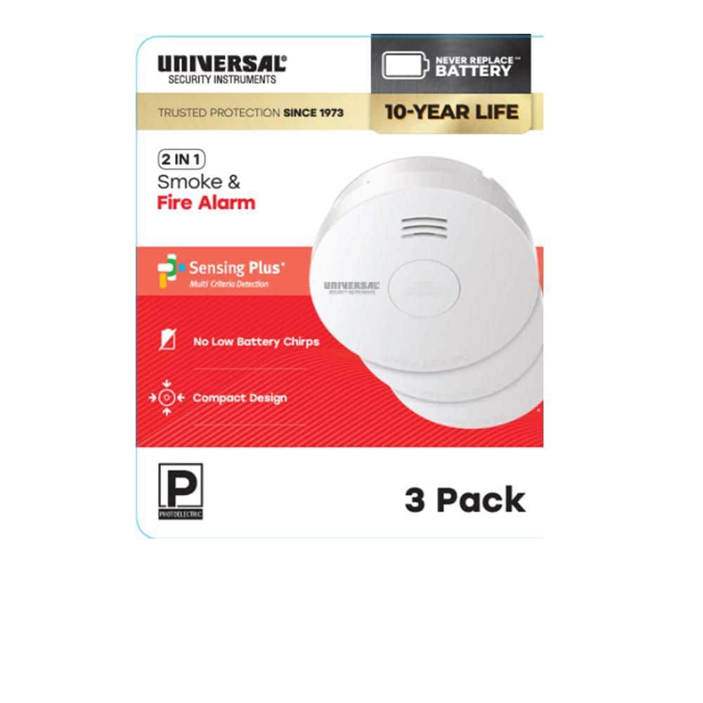 Universal Sercurity Instruments Sensing Plus Living Area Smoke and Fire ...