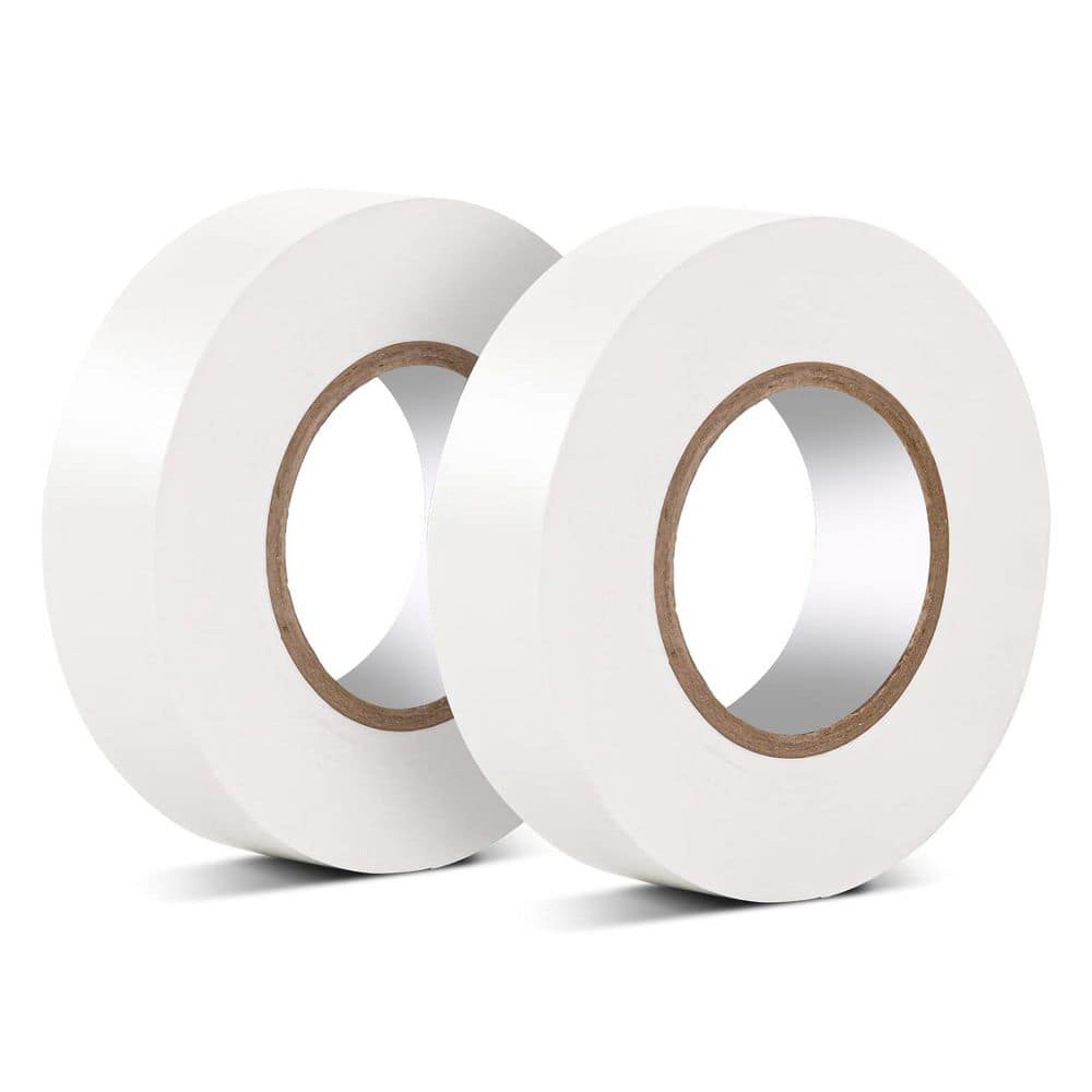 Yichuhaoxi 3/4 in. x 65 ft. Electrical Tape Vinyl White 2 Rolls Packed ...