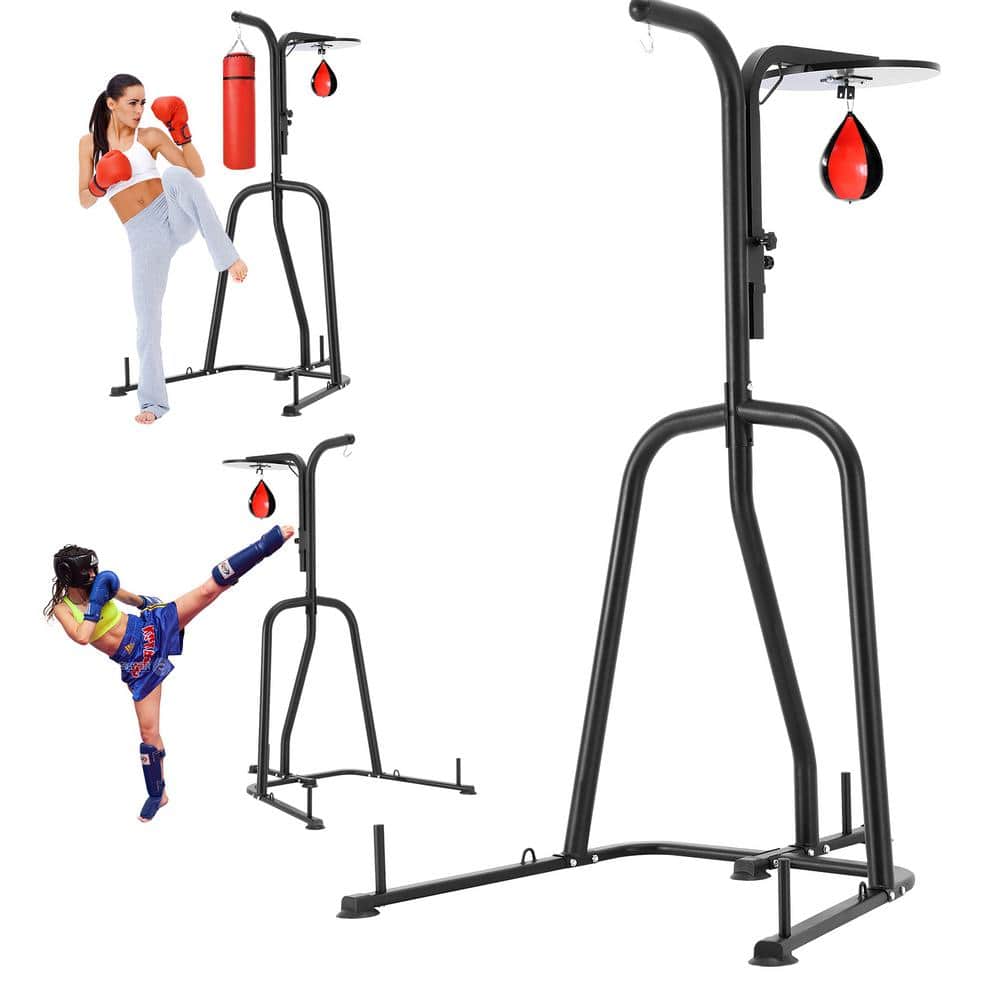 VEVOR 2 in 1 Punching Bag Stand Steel Heavy Duty Workout Equipment ...