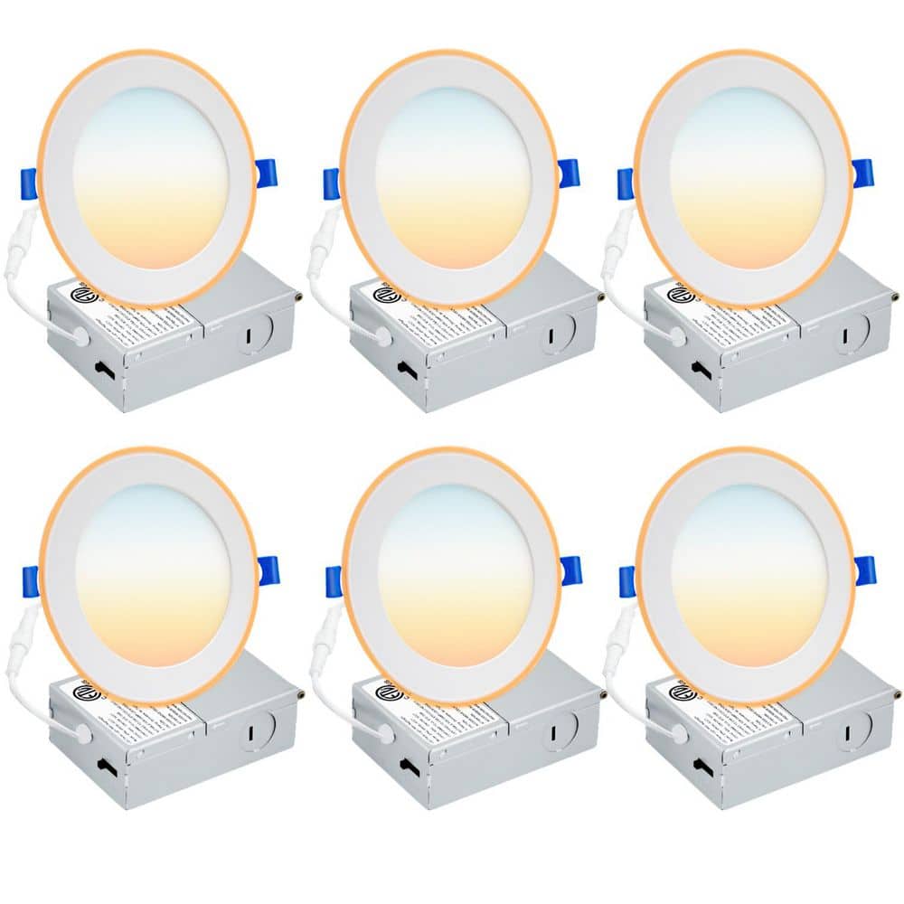 KOAOEIRS 6 in. 5CCT Color Selectable Recessed LED Downlight with Night ...