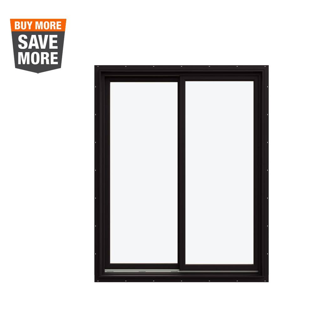 JELD-WEN 47.3125 in. x 59.5625 in. W-5500 Left-Hand Sliding Wood Clad ...