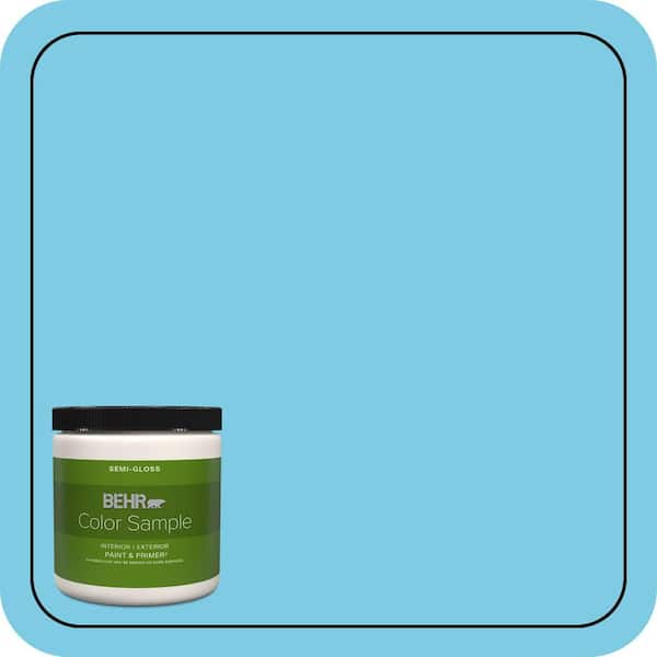BEHR PREMIUM PLUS 8 oz. #P490-3 Big Chill Semi-Gloss Interior/Exterior ...
