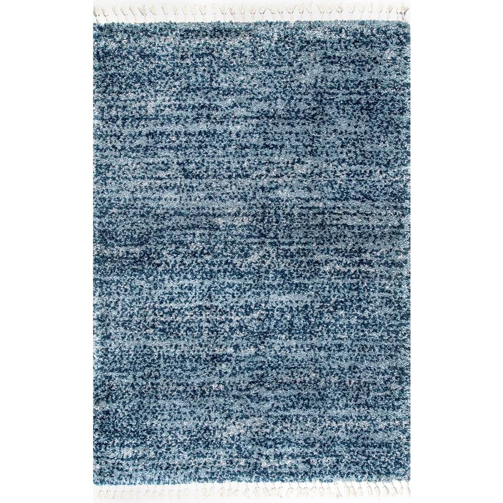 StyleWell Contemporary Brooke Shag Blue 4 ft. x 6 ft. Area Rug KKEL04C ...