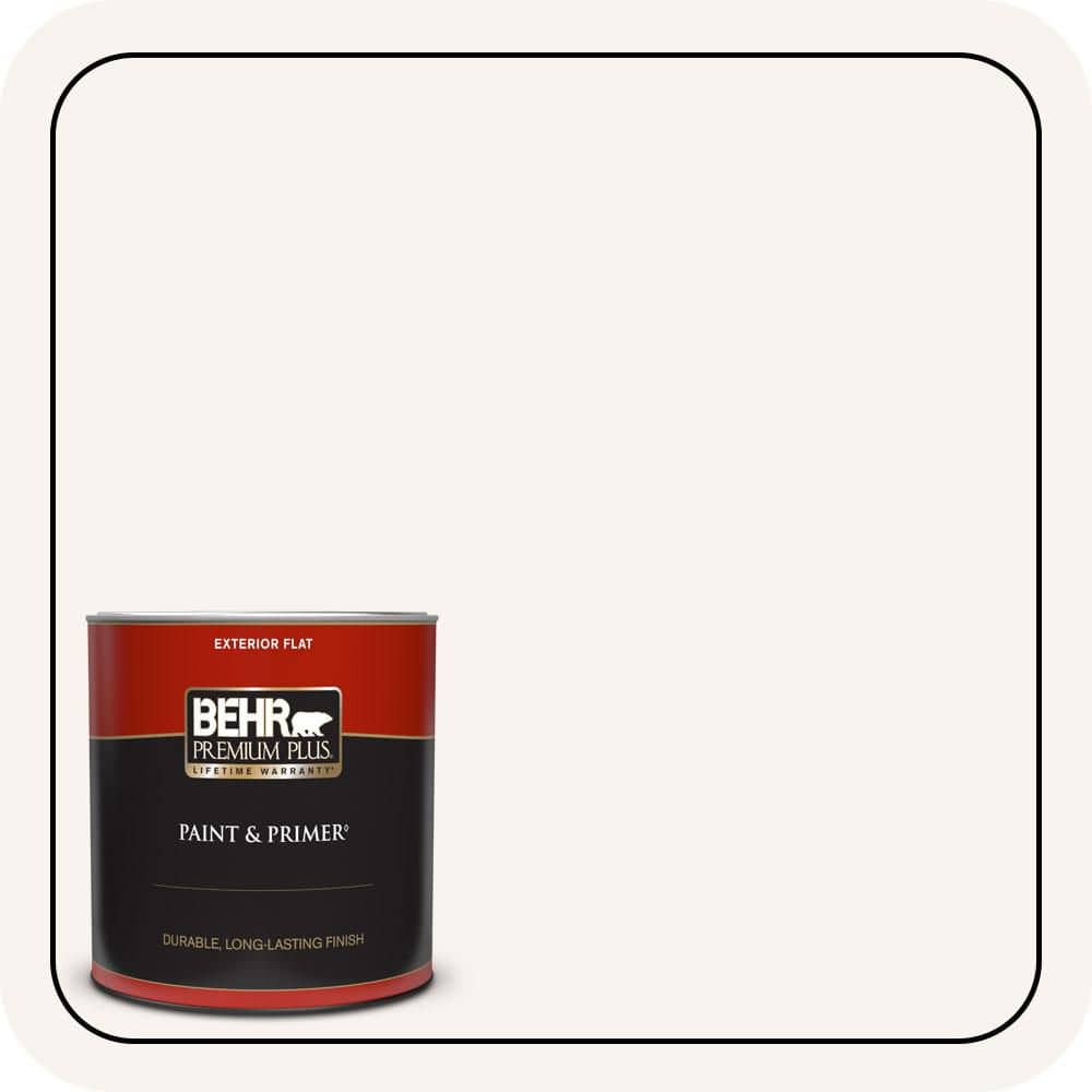BEHR PREMIUM PLUS 1 qt. #PR-W13 Crystal Cut Flat Exterior Paint ...